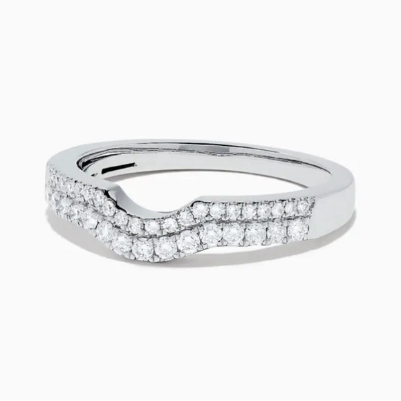 Effy | Jewelry | 2 Effy Pave Classica 4k White Gold Diamond Band Rings ...